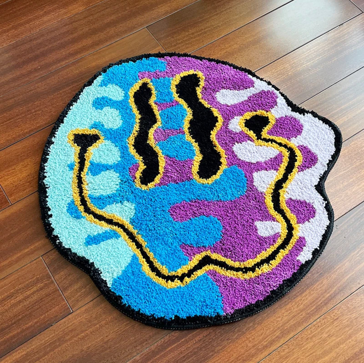 Midnight Drippy Smiley Rug | Drippy Smiley Rug | Rugys